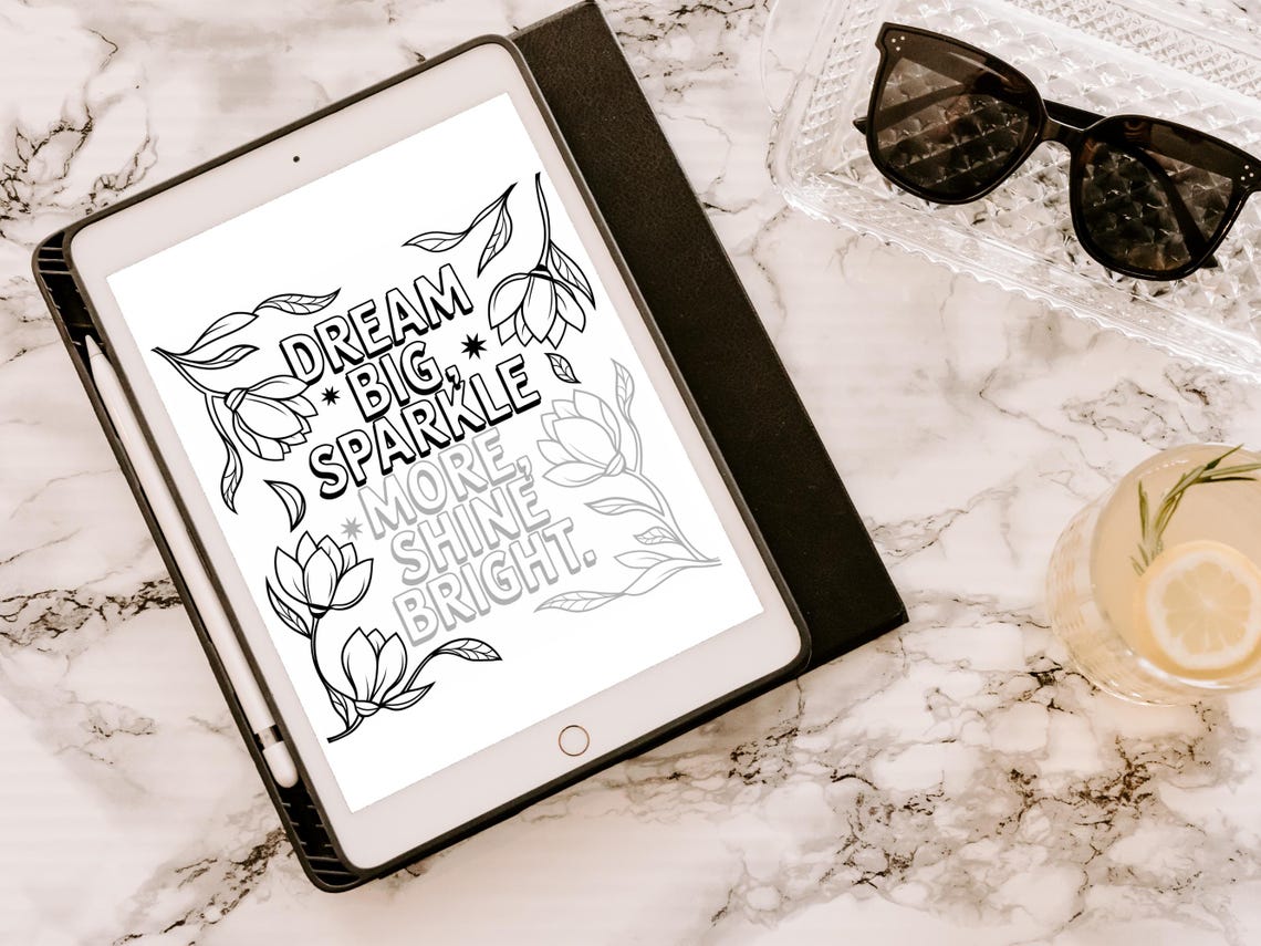 Motivational Quote Tracing Pages: Mindful Coloring (printable PDF) - Etsy