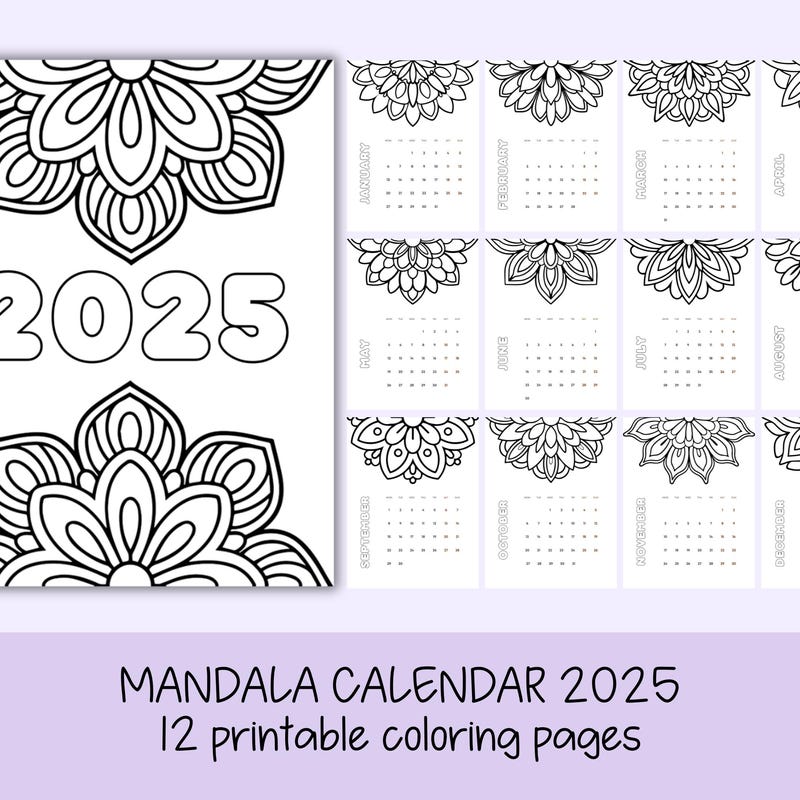 2025 Mandala Calendar - Etsy