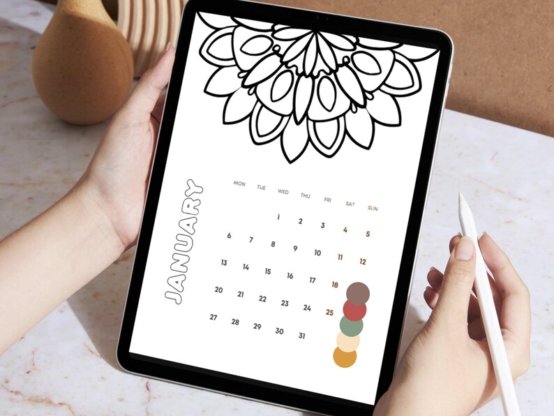 Calendario 2025 para imprimir, colorear, planificar mensual, calendario ...