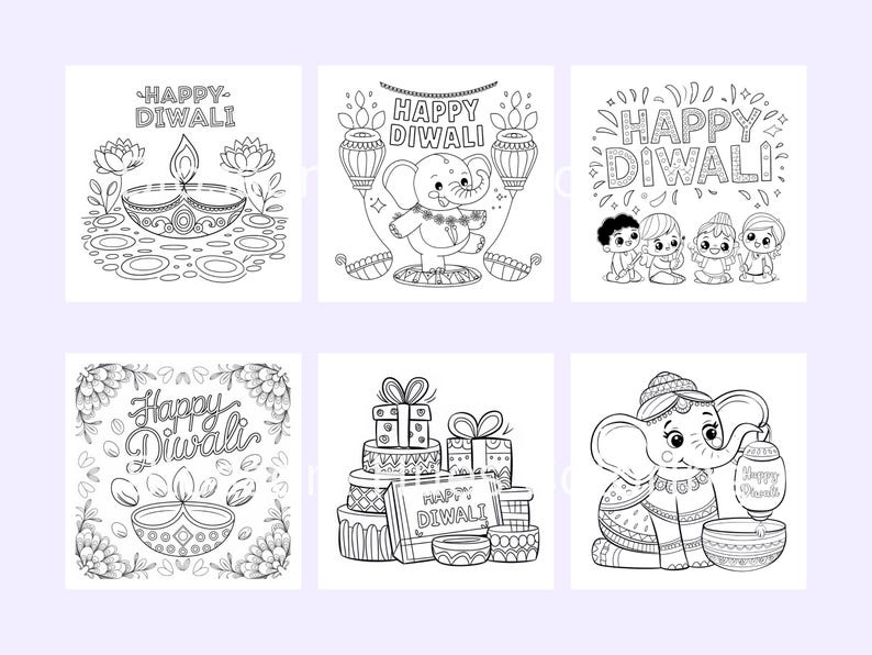 Diwali Coloring Pages Printable DIY Festival Coloring Sheets Bold and ...