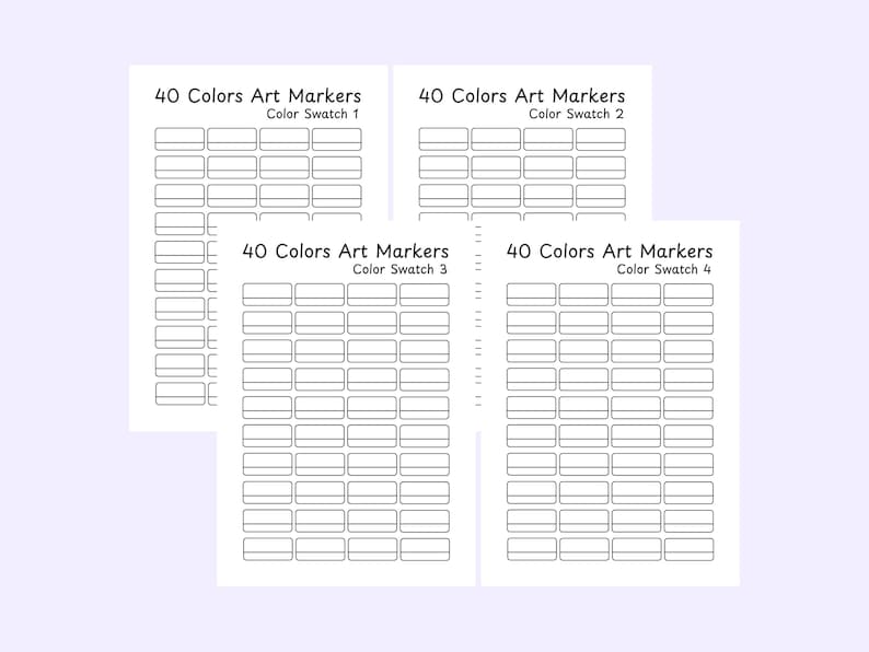 Blank Color Swatches Chart Color Chart Printable Swatch Template Color ...