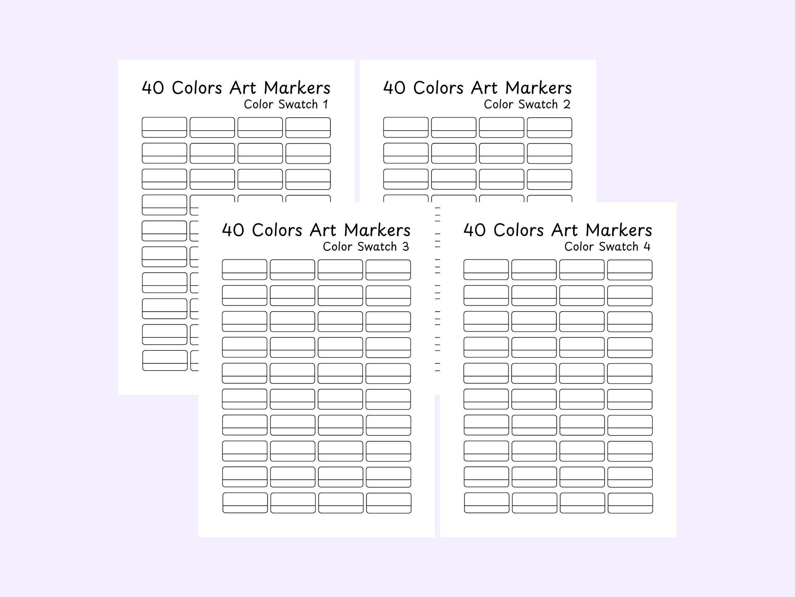 Blank Color Swatches Chart Color Chart Printable Swatch Template Color ...