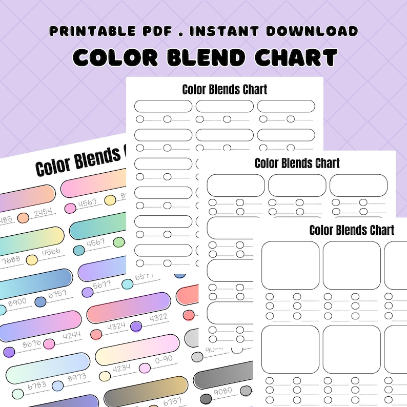 Blank Color Blend Chart: Printable Marker Swatch (PDF Download) - Etsy