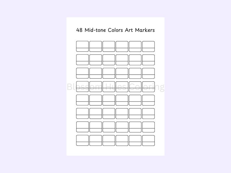 Blank Color Swatch Chart Color Chart Printable Swatch Template Color ...