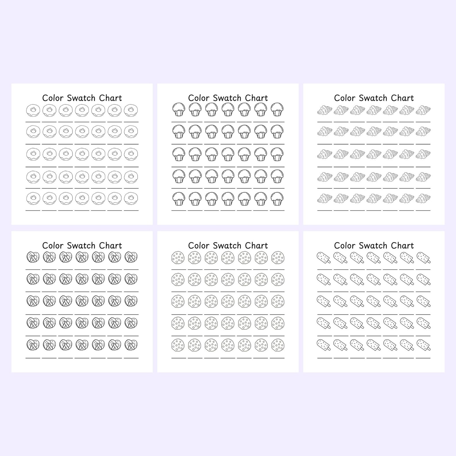 Printable Marker Swatch, Marker Color Swatch, Swatch Marker, Printable ...