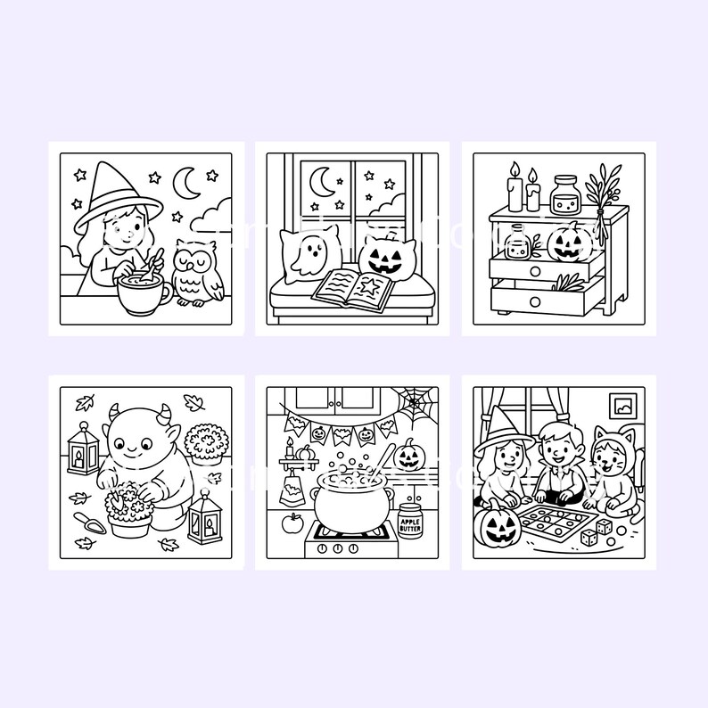 Hygge Halloween Cute Spooky Coloring Book for Adults and Teens | Cozy ...