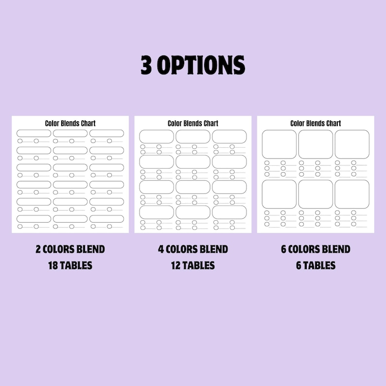 Blank Color Blend Chart: Printable Marker Swatch (PDF Download) - Etsy