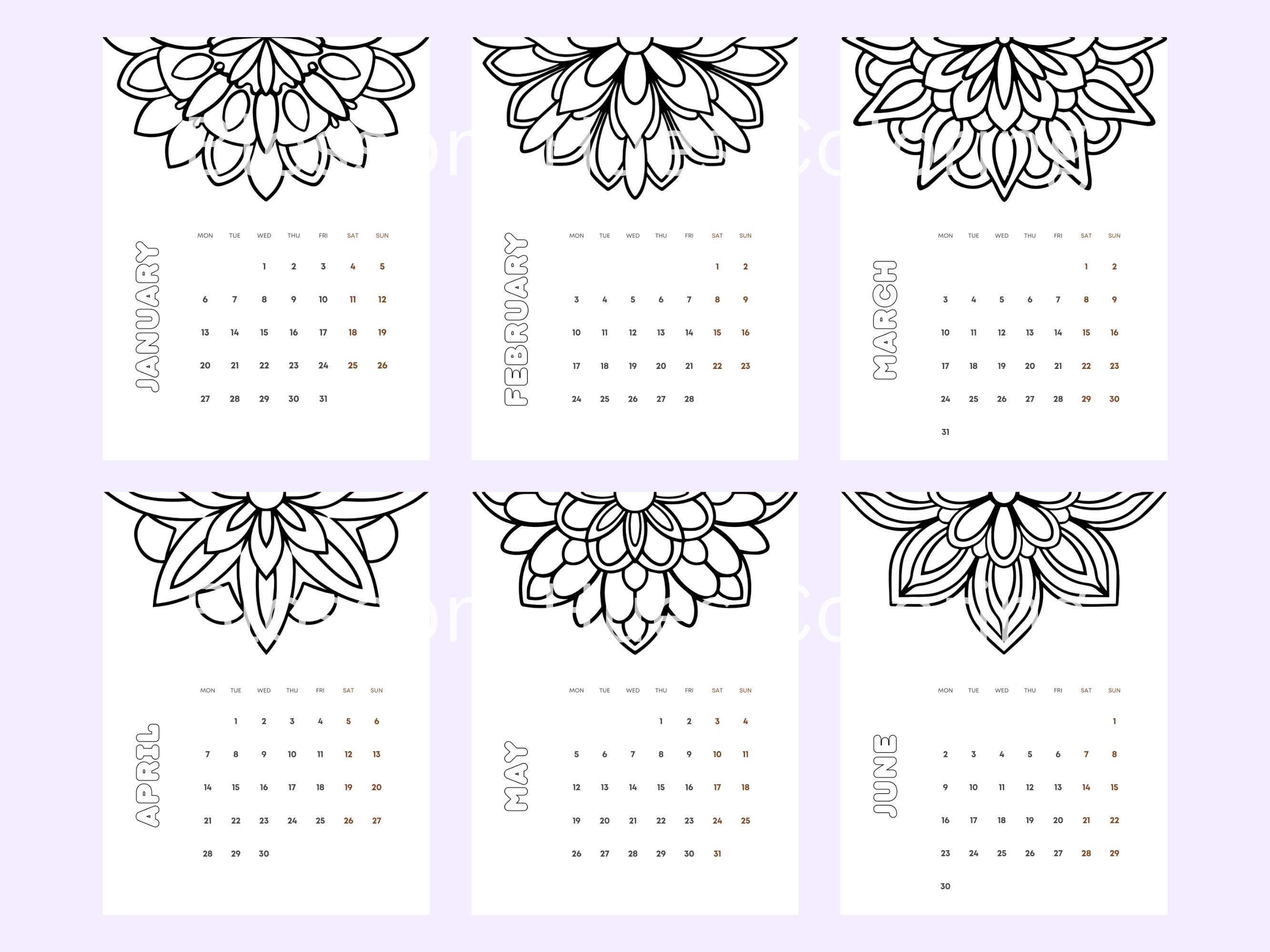 Calendario 2025 para imprimir, colorear, planificar mensual, calendario ...