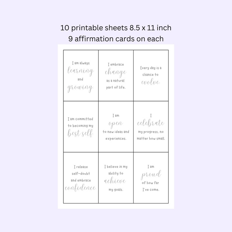 Printable Affirmation Cards for Women | Positive Daily Motivation ...