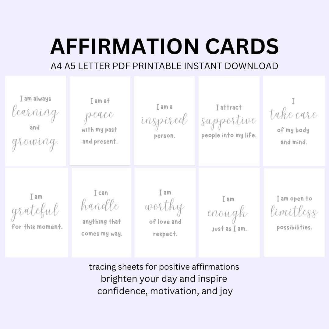 Printable Affirmation Cards for Women | Positive Daily Motivation ...