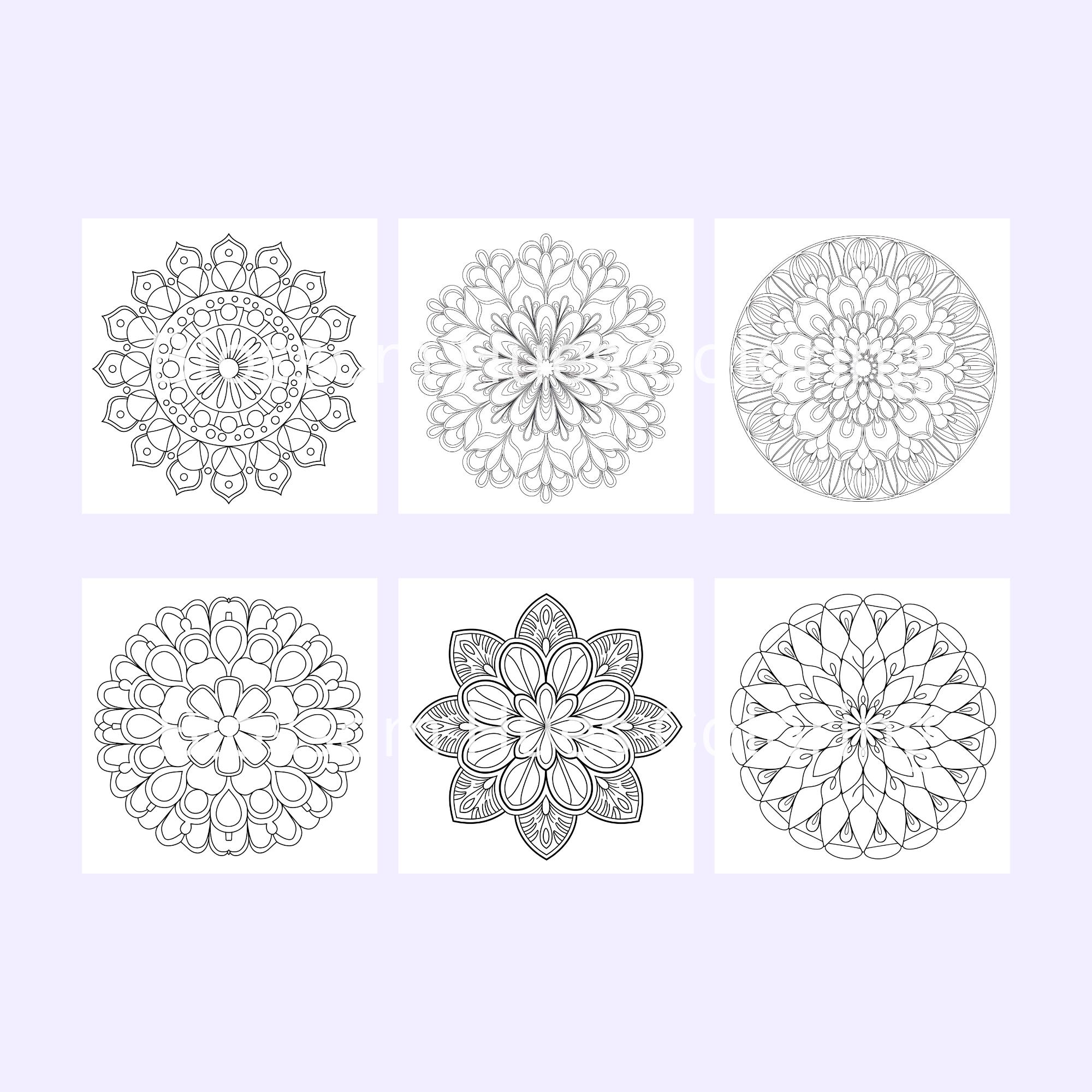 Mandala Coloring Pages: 40 Bold & Easy Designs (printable PDF) - Etsy