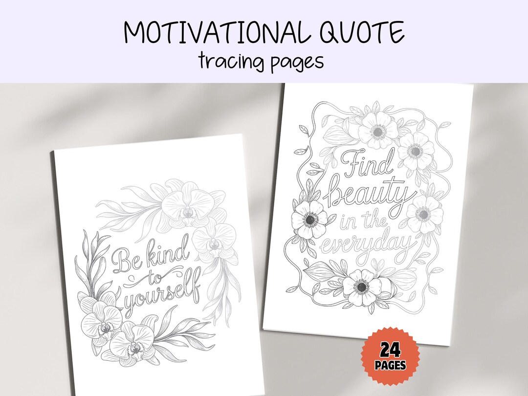 Motivational Quote Tracing Page | Stress Relief Tracing Printable and ...