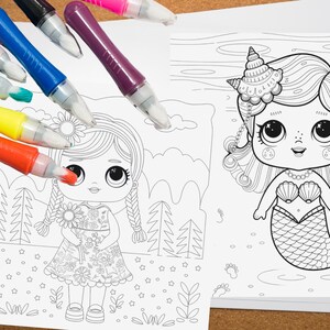 Kawaii Coloring Page Kawaii Dolls Super Cute Doll Characters Coloring ...