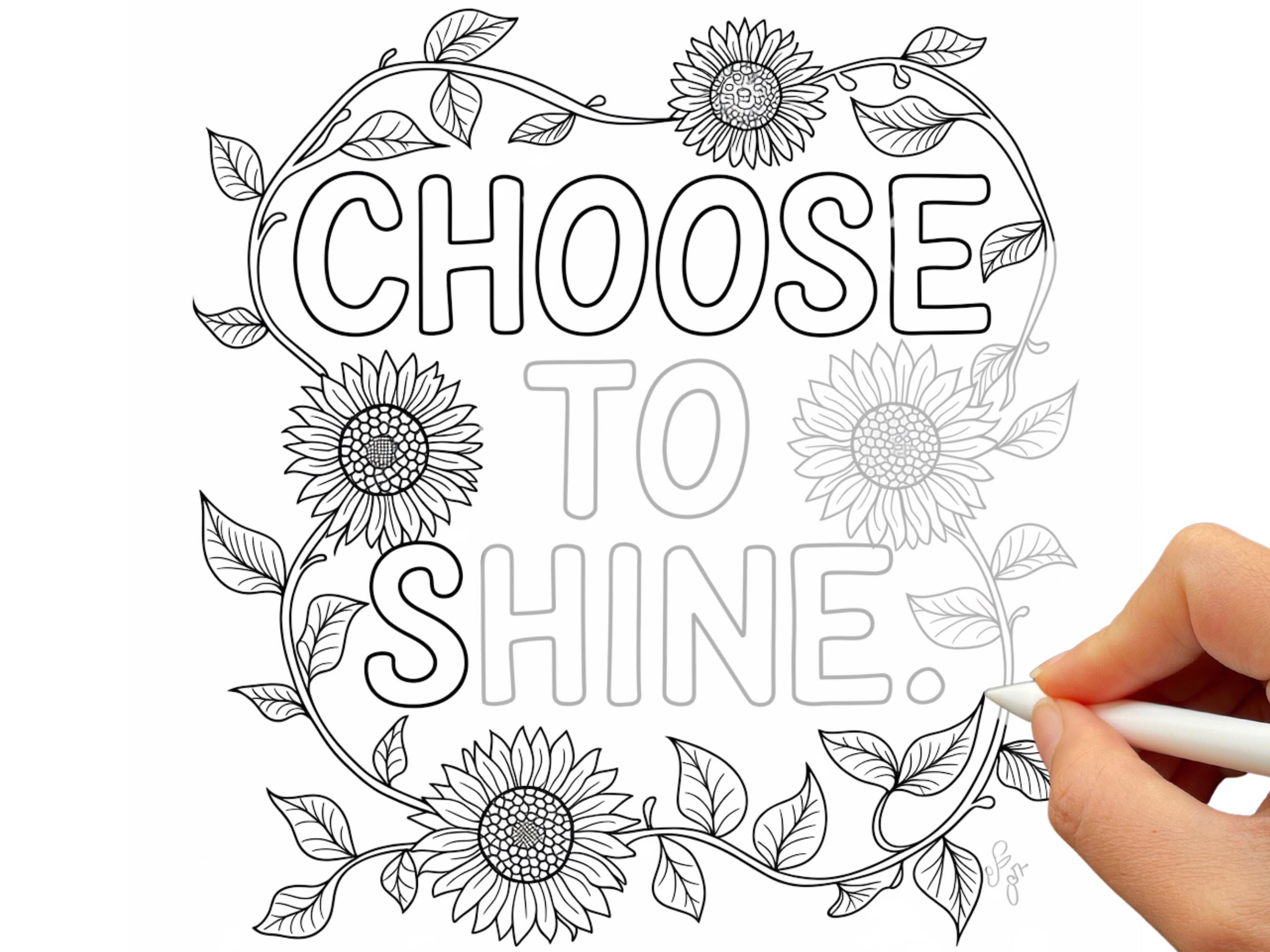 Motivational Quote Tracing Pages: Mindful Coloring (printable PDF) - Etsy