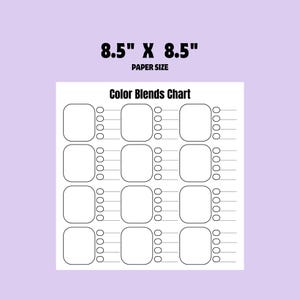 Blank Color Blend Chart for Artists, Paint Mixing Guide, Printable ...