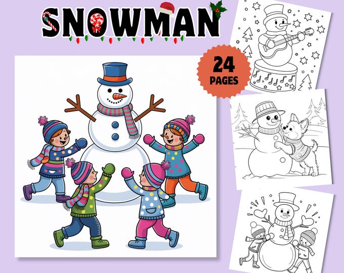 Snowman Christmas Tree Coloring Page: Holiday Fun (PDF) - Etsy Canada