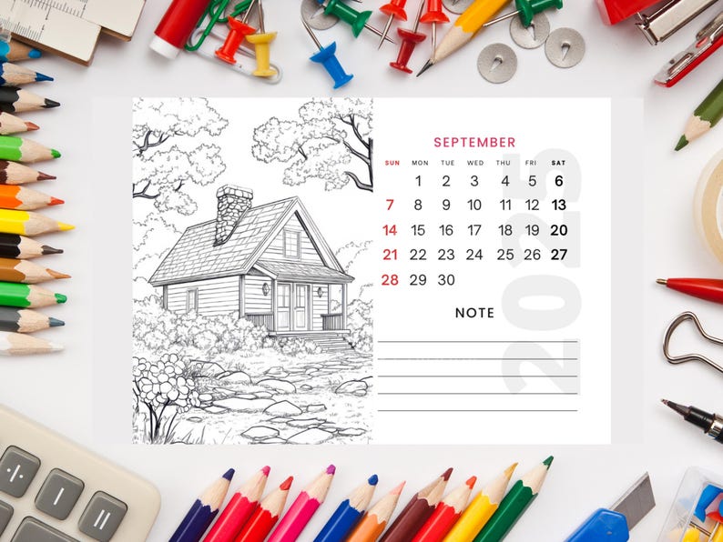 Calendario 2025 para imprimir, colorear, planificar mensual, calendario ...