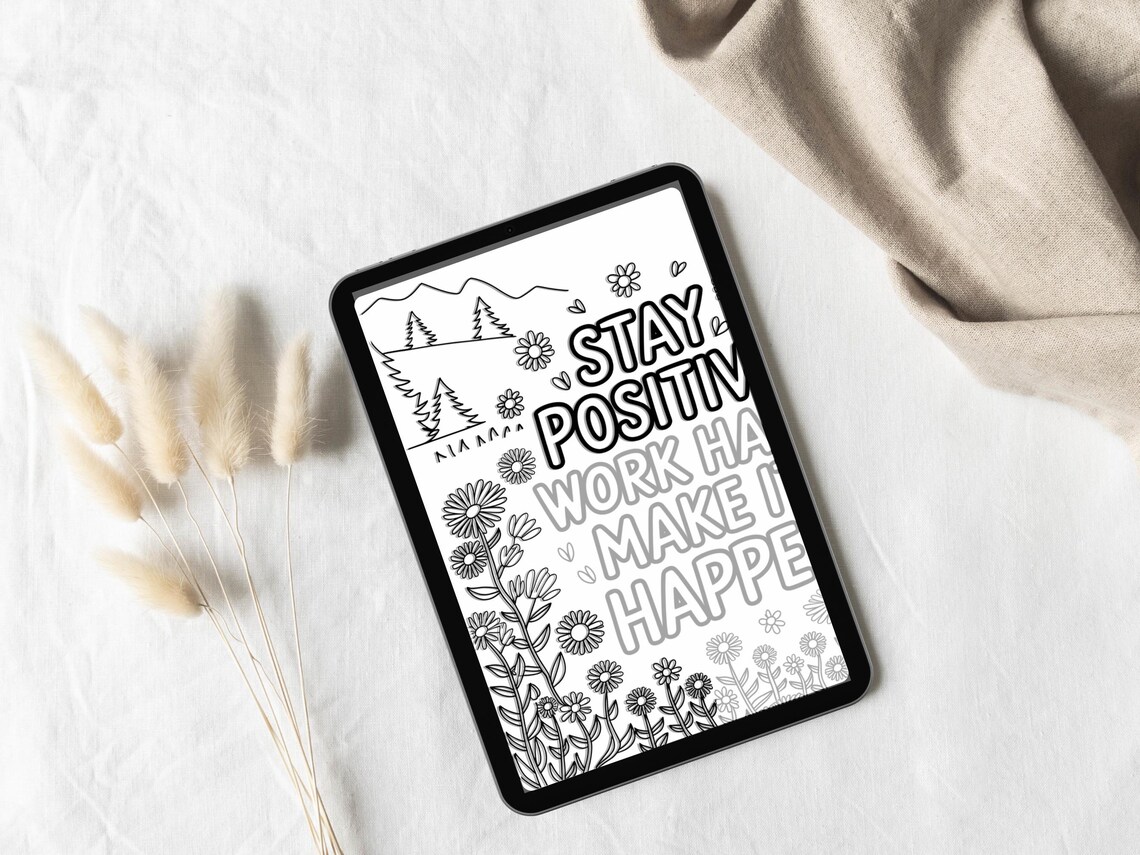 Motivational Quote Tracing Pages: Mindful Coloring (printable PDF) - Etsy