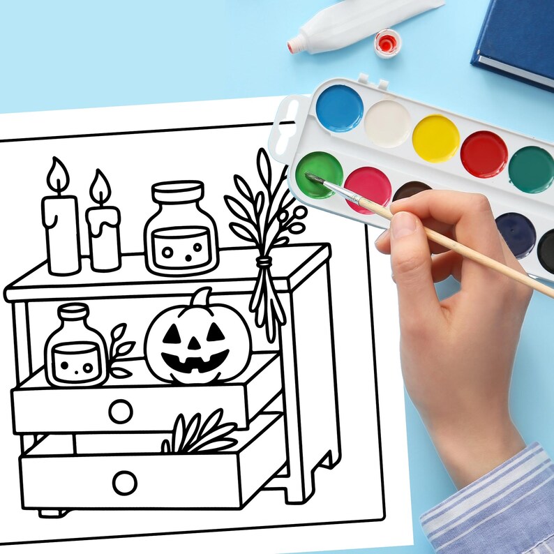 Hygge Halloween Cute Spooky Coloring Book for Adults and Teens | Cozy ...