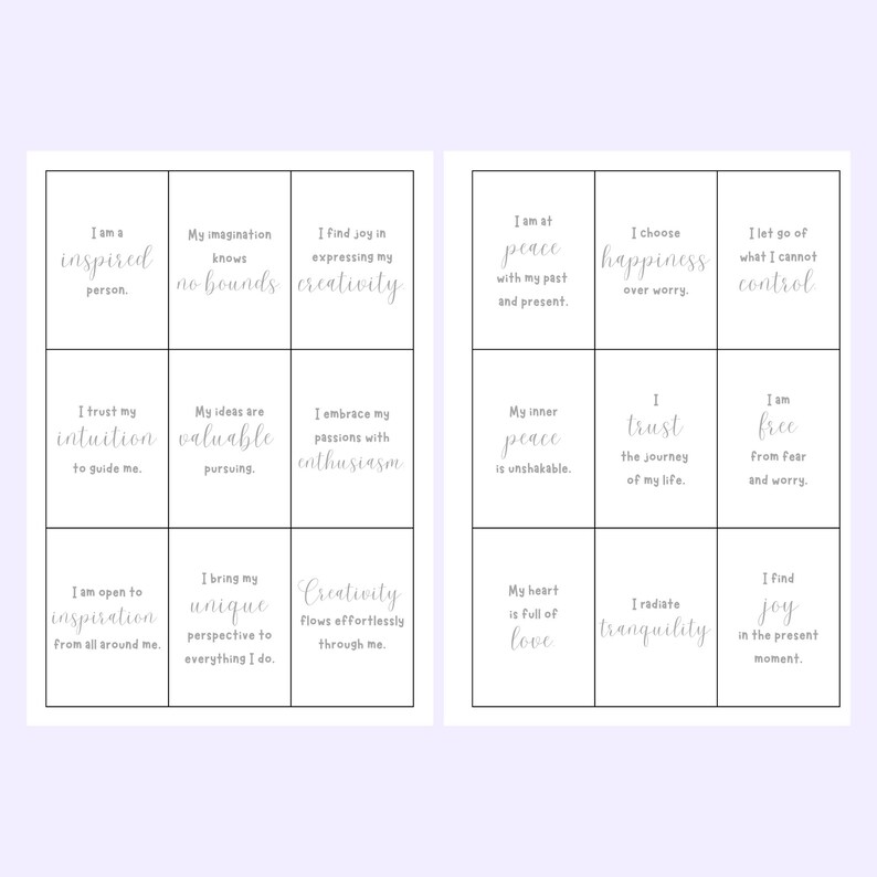 Printable Affirmation Cards: Daily Motivation & Self-care (PDF) - Etsy