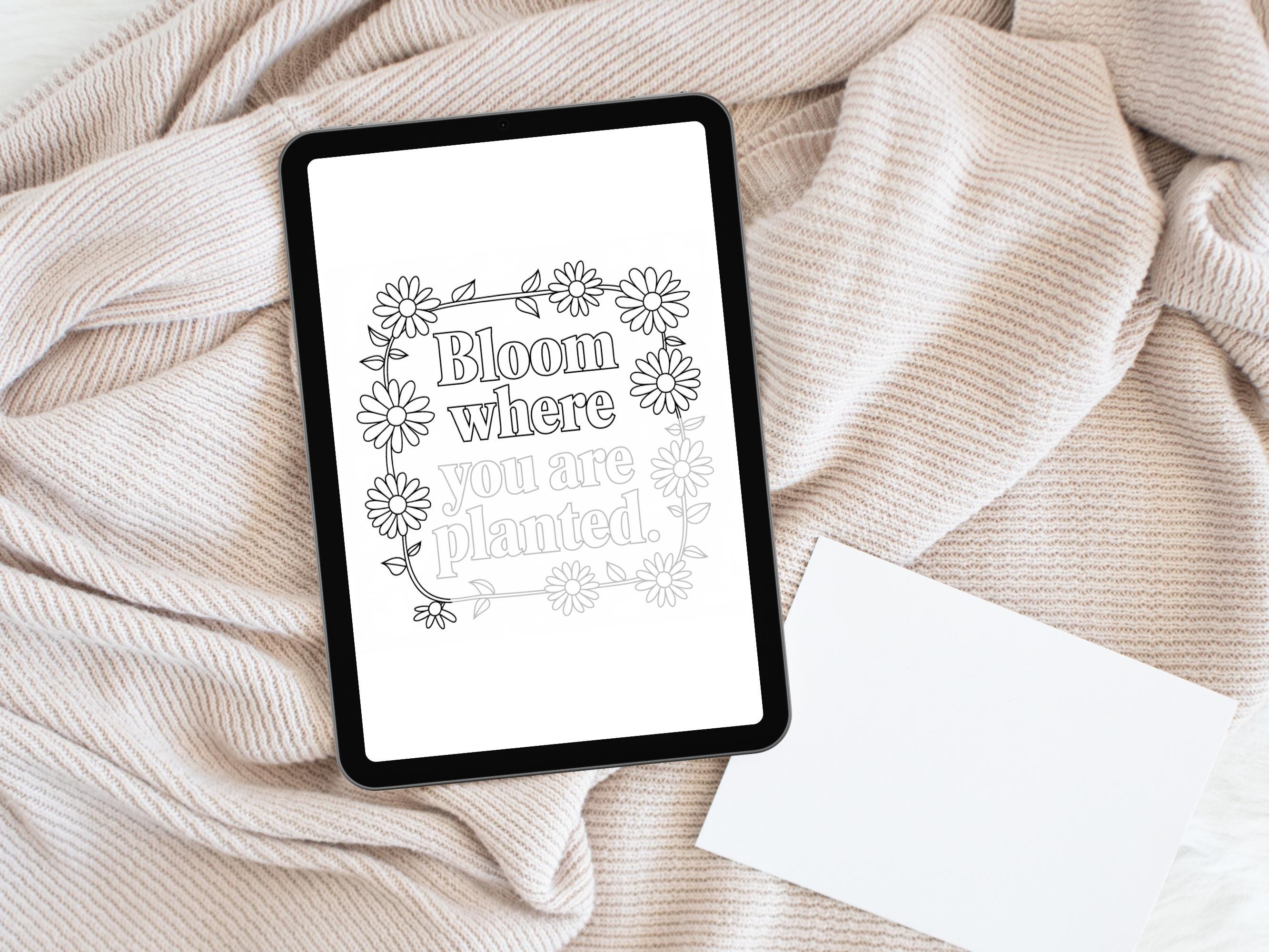 Motivational Quote Tracing Pages: Mindful Coloring (printable PDF) - Etsy