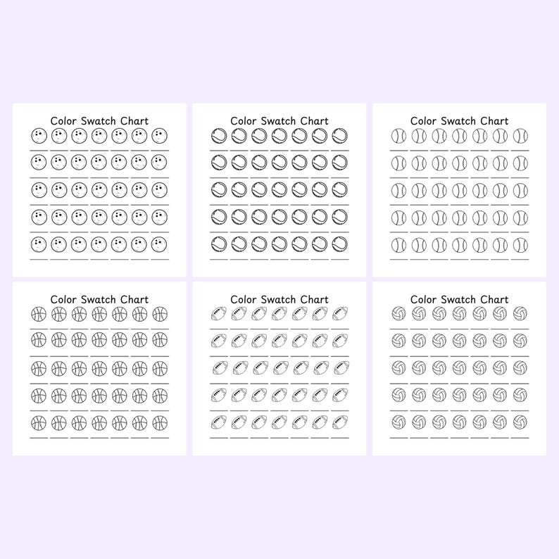 Kawaii Color Swatch Chart: 24 Printable Pages (PDF Download) - Etsy