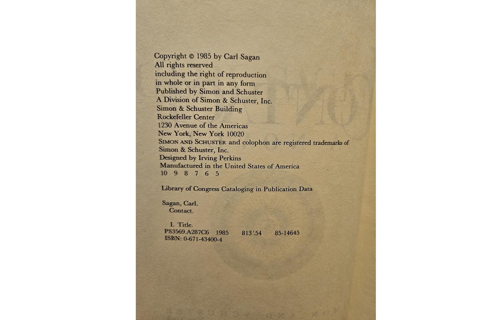 Contact: Carl Sagan First Edition - Etsy