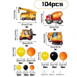 Construction Theme Balloon Garland Kit - Etsy