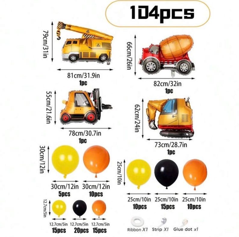 Construction Theme Balloon Garland Kit - Etsy