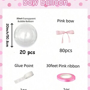 Transparent Bobo Balloons With Pink Bow - Etsy