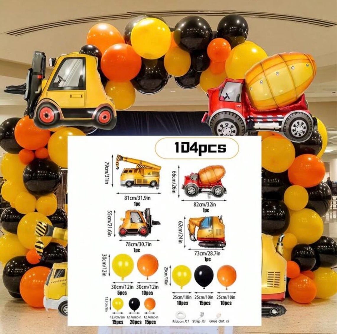 Construction Theme Balloon Garland Kit - Etsy