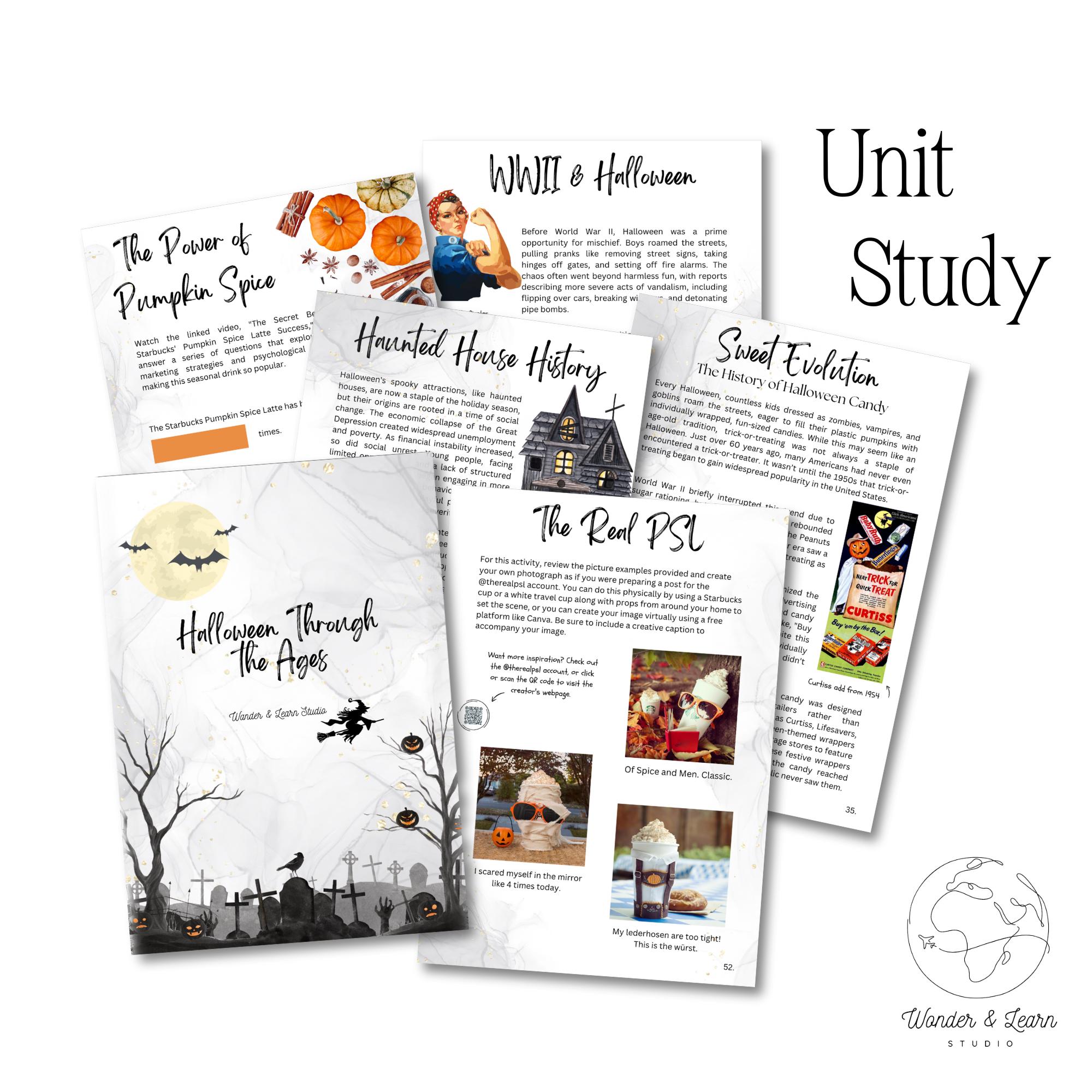 Halloween Unit Study Printable Curriculum PDF History of Halloween ...