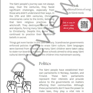 Sami Culture Lesson Printable Homeschool Geography & Indigenous Studies ...