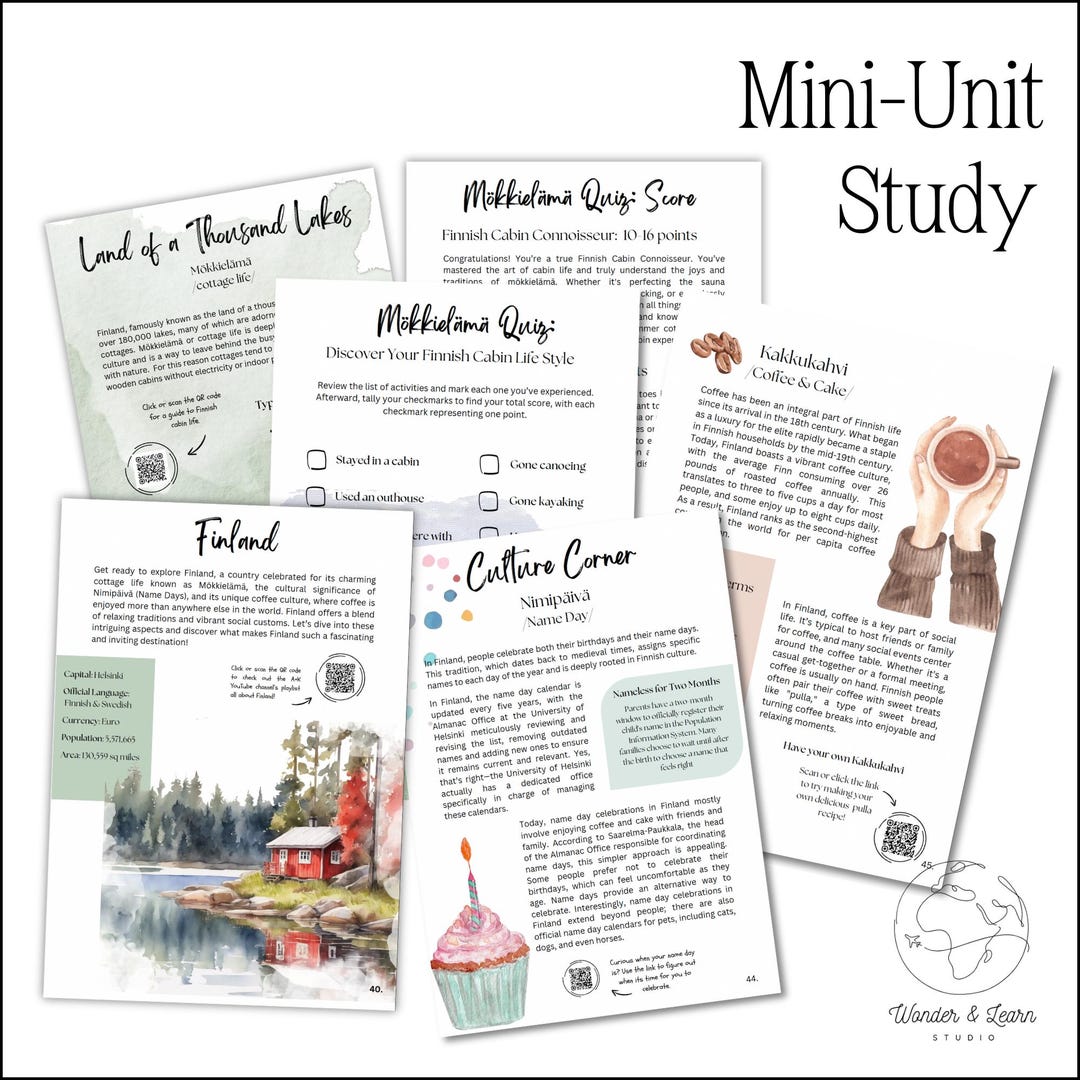 Finland Geography Unit Study Printable Homeschool Geography Lesson ...