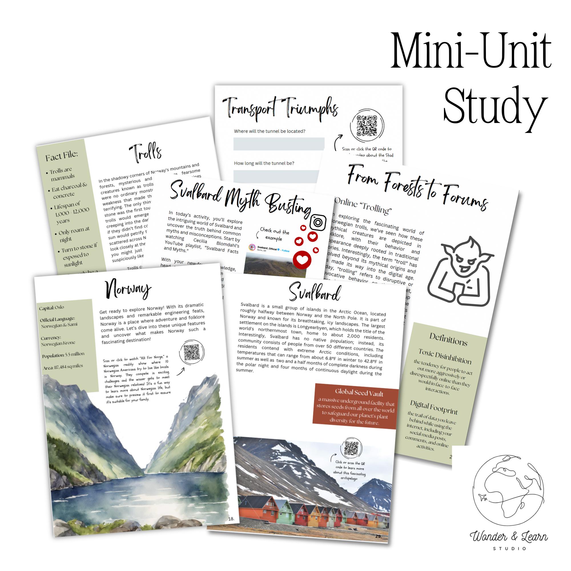 Norway Geography Unit Study Printable Homeschool Geography Lesson ...