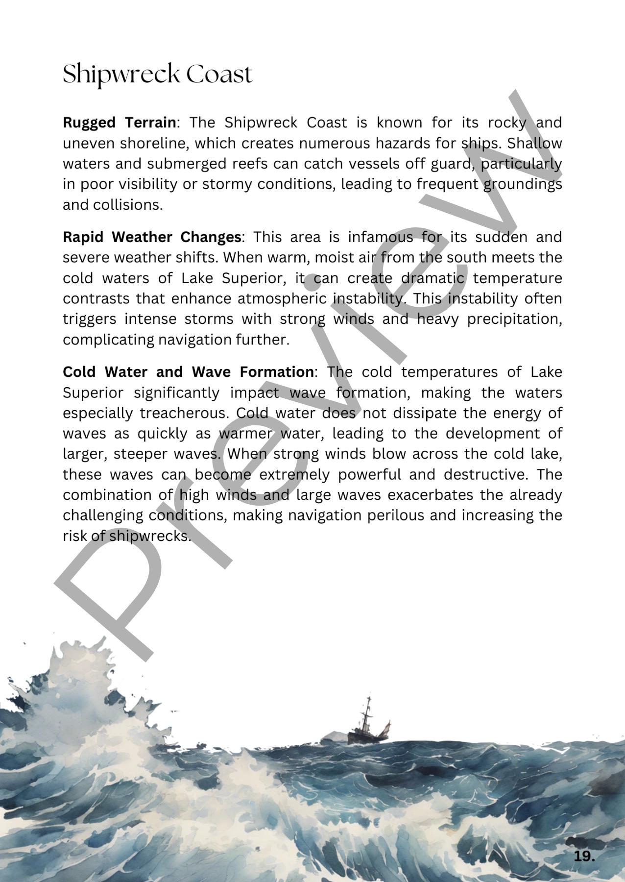 Great Lakes Shipwreck Lesson Printable Homeschool Geography & History ...