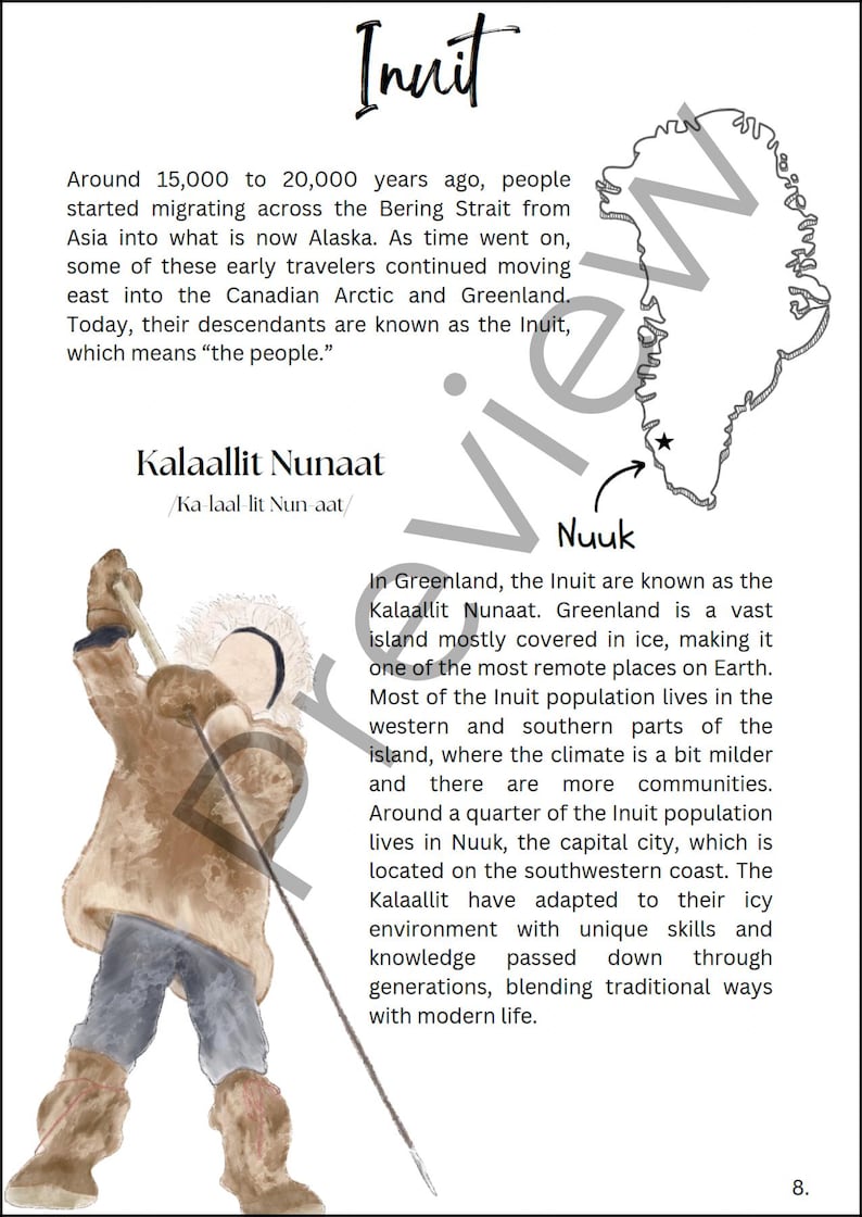 Inuit Culture Lesson Printable Homeschool Geography & Language PDF ...