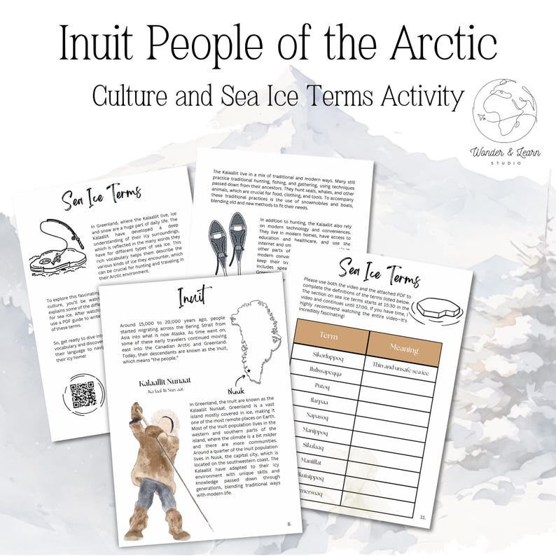 Inuit People of the Arctic: Culture and Sea Ice Terms Activity - Etsy