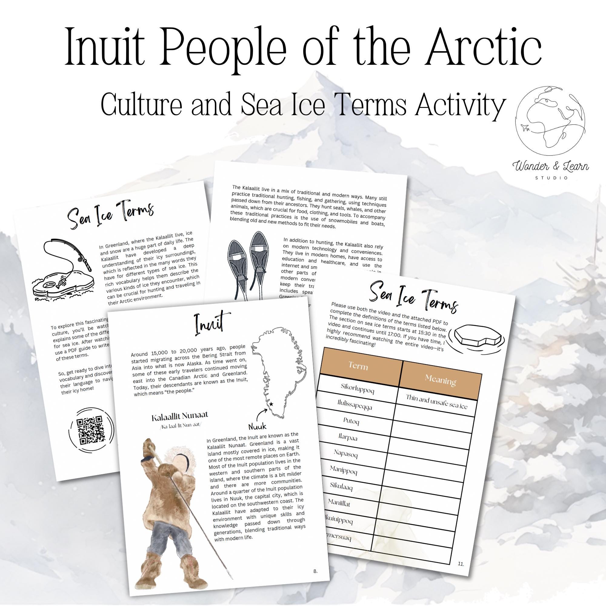 Inuit Culture Lesson Printable Homeschool Geography & Language PDF ...