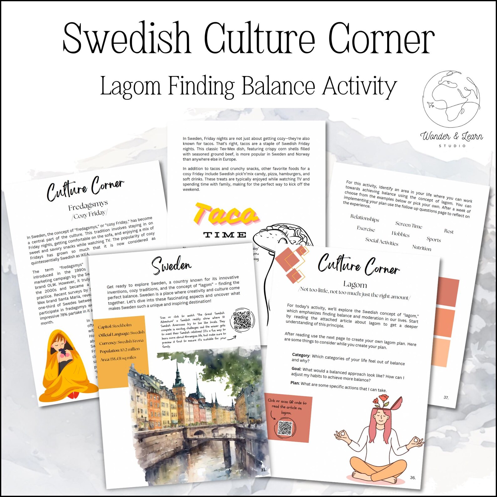 Sweden Geography Unit Study Printable Homeschool Geography Lesson ...