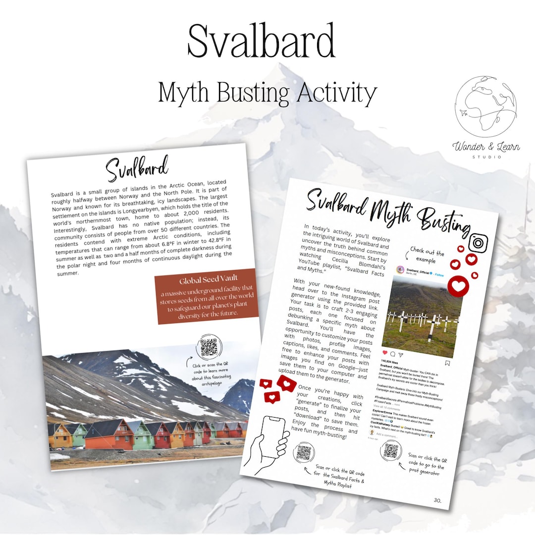 Svalbard Geography Lesson Printable Homeschool Culture & Media Literacy ...