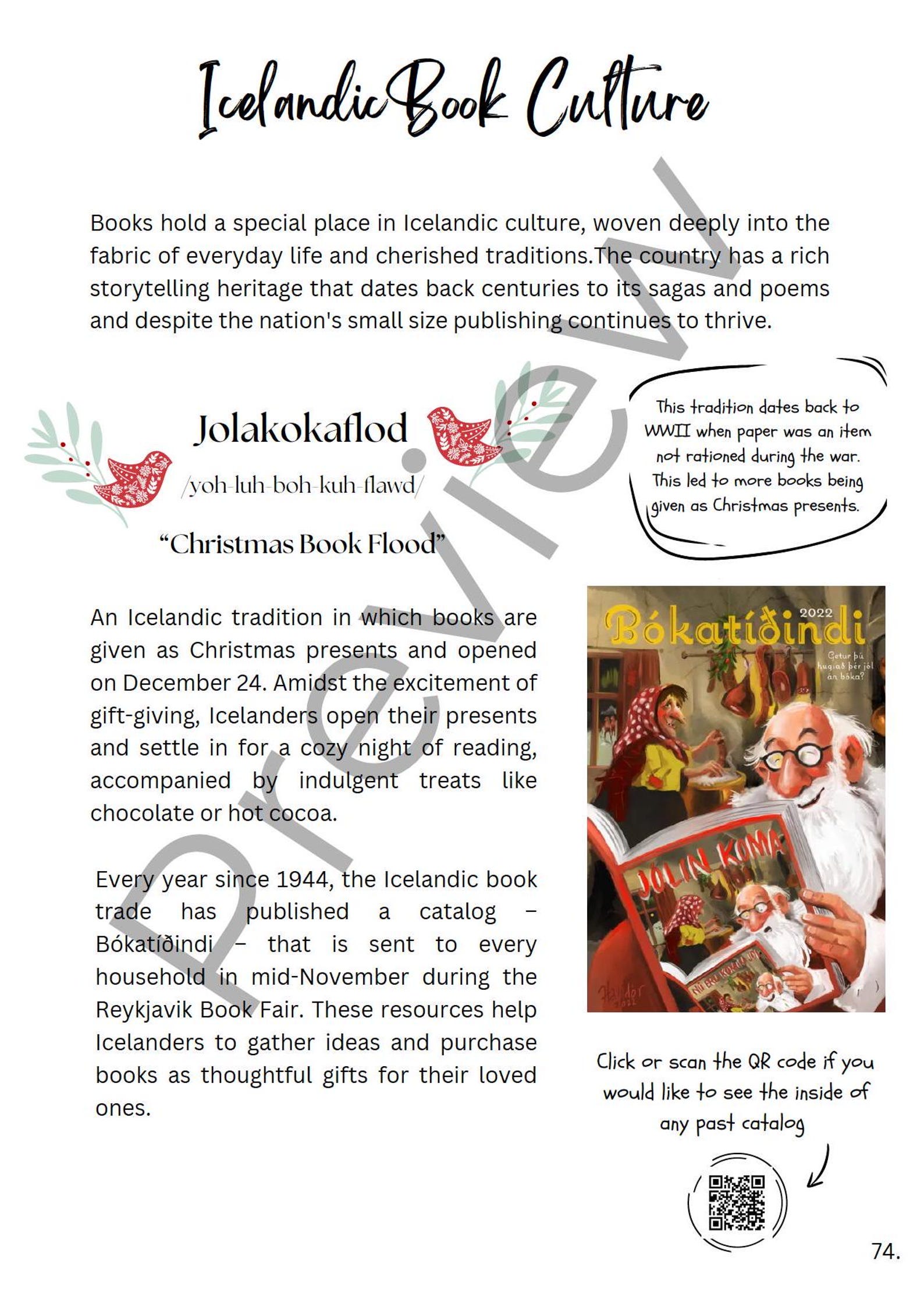 Iceland Book Culture Lesson Printable Homeschool Geography & Culture ...