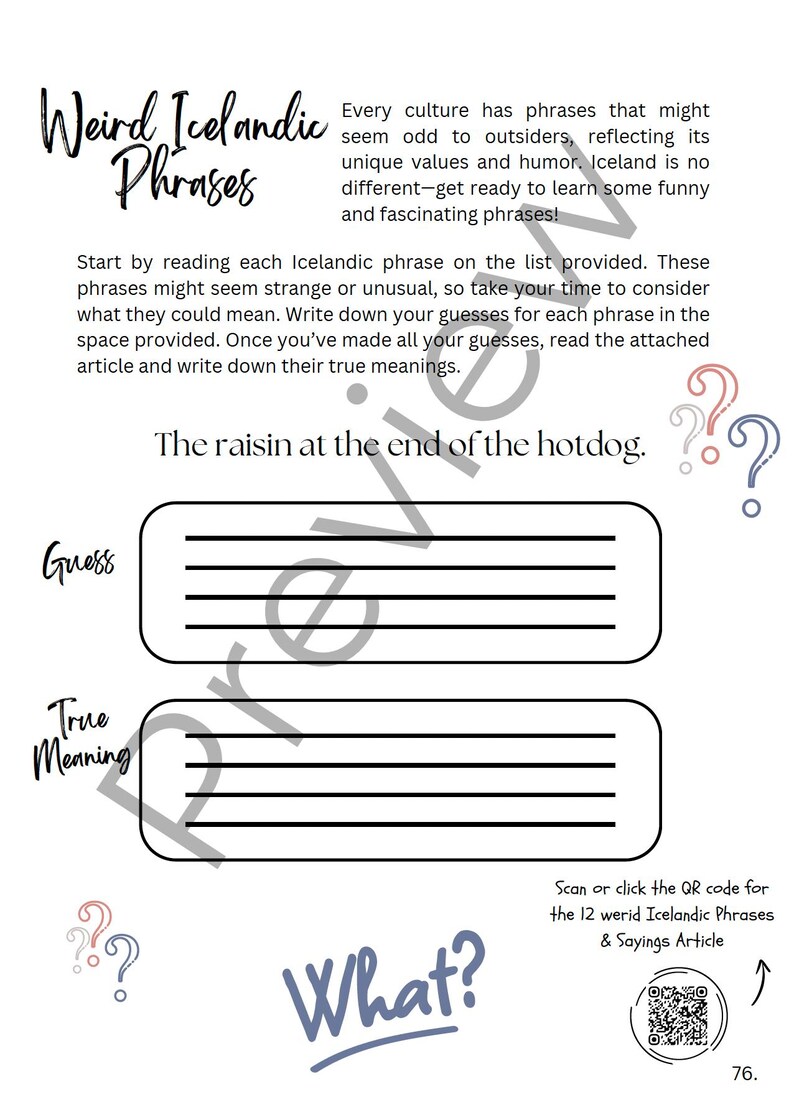 Iceland Book Culture Lesson Printable Homeschool Geography & Culture ...