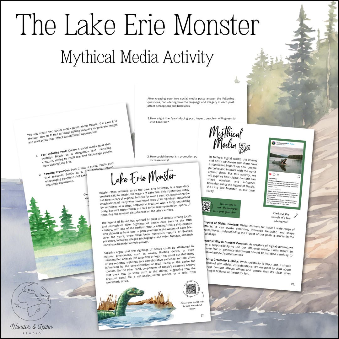 Great Lakes Folklore Lesson Printable Homeschool Geography & Media ...