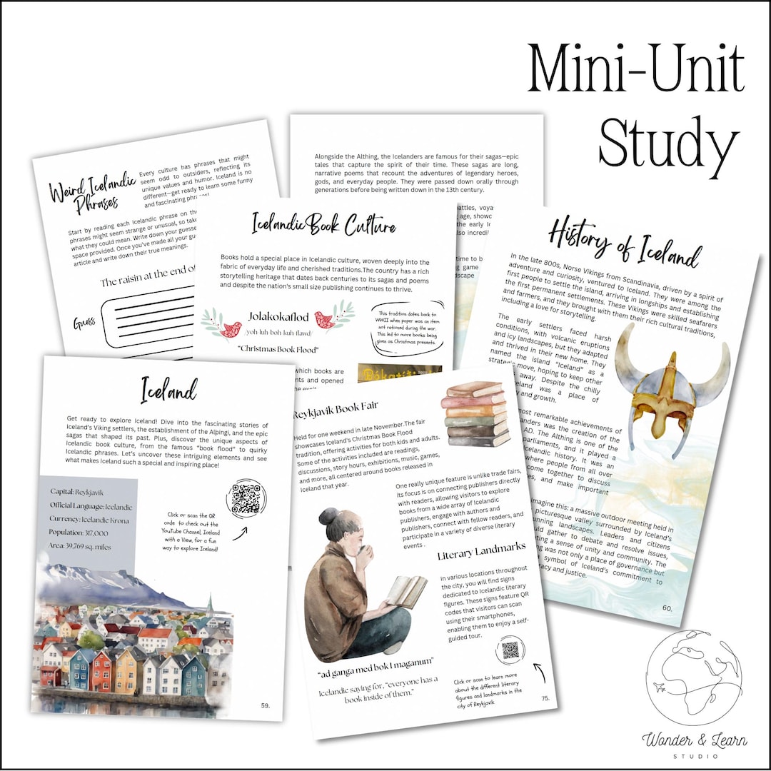 Iceland Geography Unit Study Printable | Homeschool Geography Lesson ...