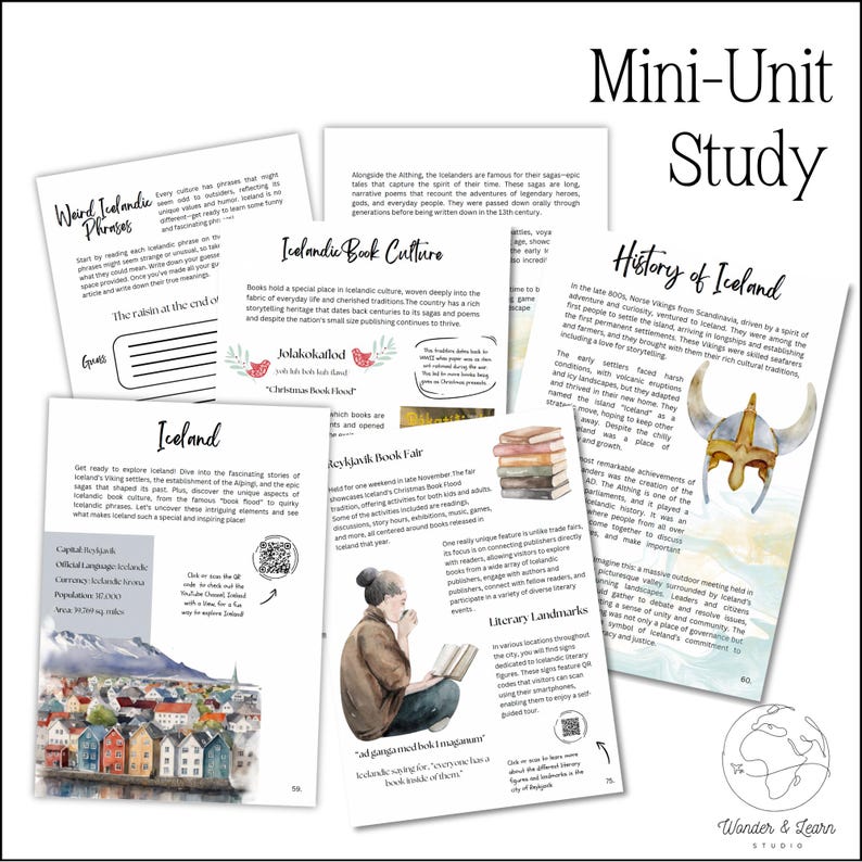 Iceland Geography Unit Study Printable | Homeschool Geography Lesson ...