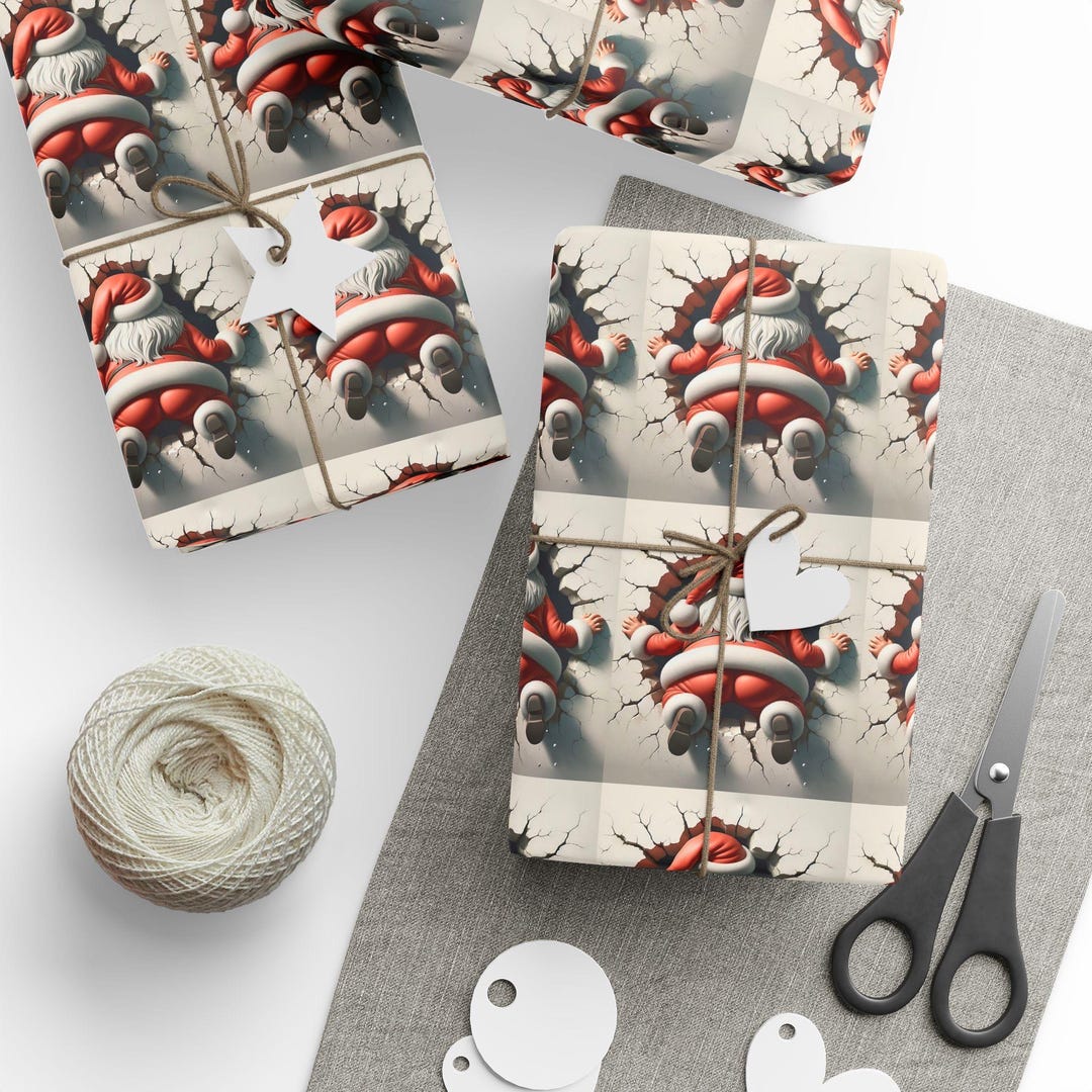 Wrapping Paper: Funny Santa Claus Wrapping Paper, Holiday, Gift Wrap ...