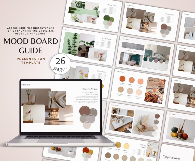 Mood Board Guide Template, Creative Brand Inspiration Workbook, Visual ...