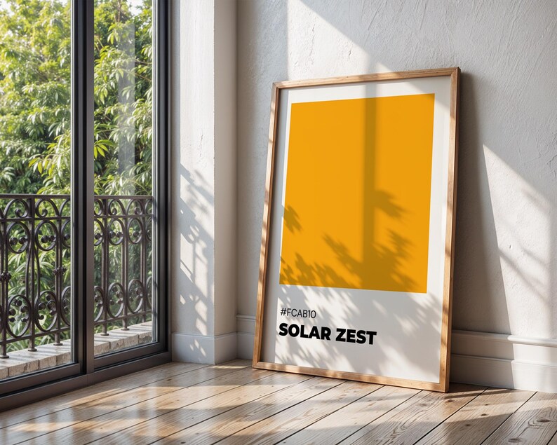 Pantone Yellow Color Poster Print, Minimalistic Nordic Wall Art ...