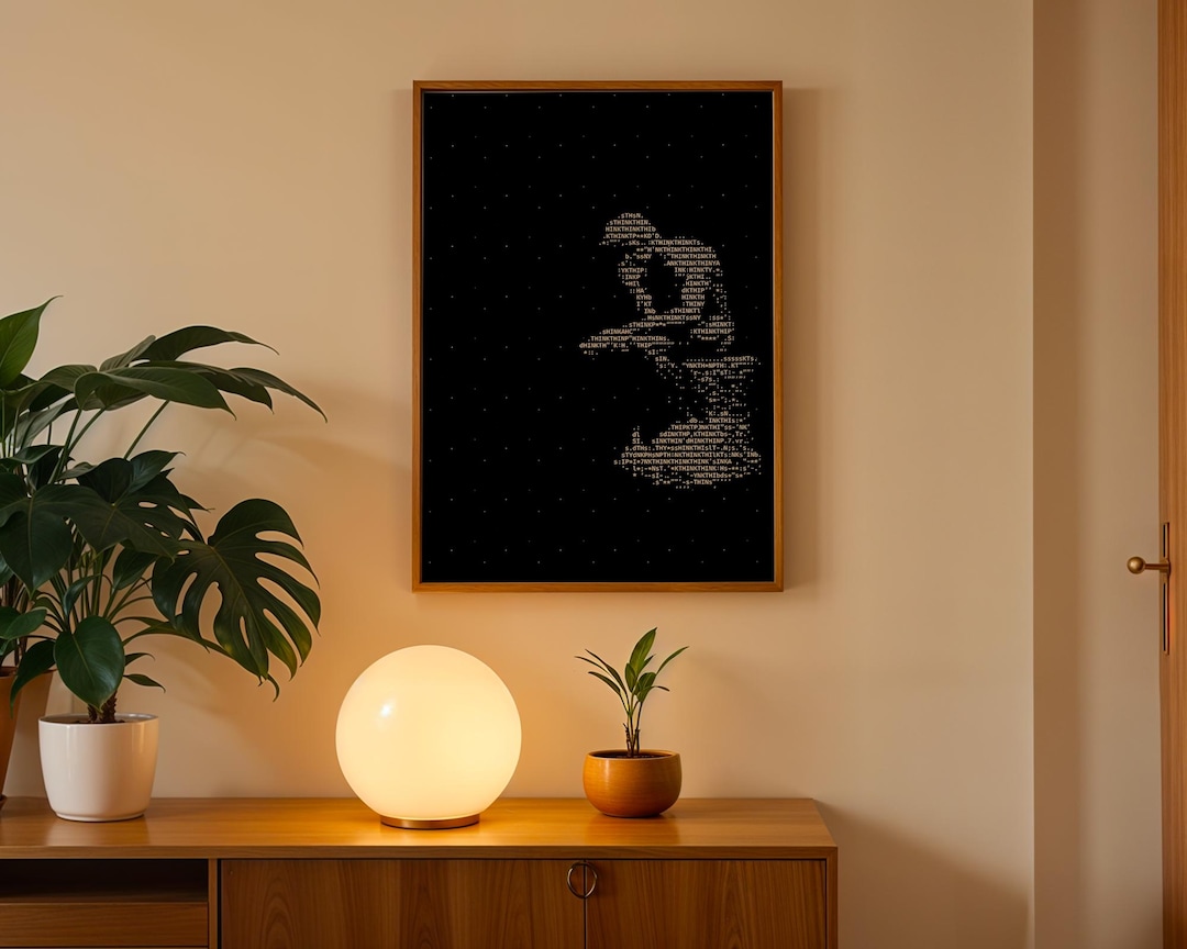 Cyber Hacker Art ASCII Portrait Poster, Coding Typography Wall Decor ...